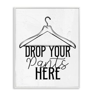 Stupell Industries Drop Pants Here mit Aufhänger, gerahmt, Giclée-Kunst, Design von Kim Allen, 50,8 x 40,6 cm, Schwarz