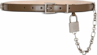 Balmain Sync schmaler Lederg&uuml;rtel - - Accessories - Herren - Gr&uuml;n - 110 CM