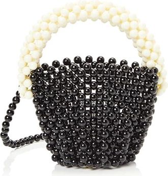 Mymo Sac à Main, Pochette Femme, Noir et Blanc, Einheitsgröße