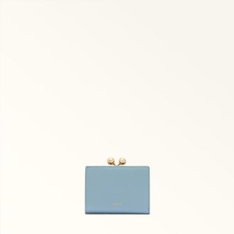 Furla Dots Kompaktes Portemonnaie S Carta Da Zucchero Blau Sidney-kalbsleder Damen