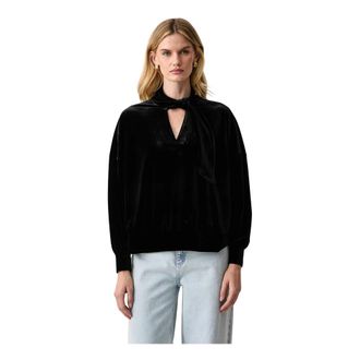 A|X Armani Exchange SweaT-shirt en velours - Femme - Blouses et Chemises - Noir - Taille: 42 FR