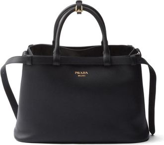 Prada Logo-plaque Leather Tote Bag