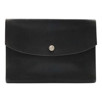 Herm&egrave;s Sac pochette en cuir doccasion - Femme - Pre-owned - Noir - Taille: ONE Size