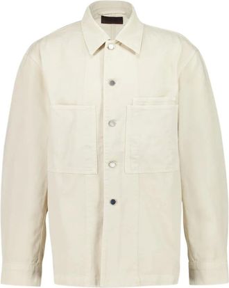 Christophe Lemaire Homme, Vestes, Beige, Taille: L Surchemise de travail en denim Snow Clay