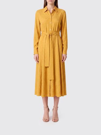 Pinko Robe chemise midi en viscose &agrave; imprim&eacute; floral avec ceinture &agrave; nouer