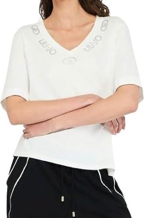Liu Jo T-shirt pour femme, Blanc lait E26lj40 Tf5143 Js003 M9740, M
