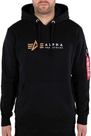 Alpha Industries Alpha Industries Indutries Alpha Label Hoody Sweat &agrave; Capuche pour Homme Sweatshirt, Black