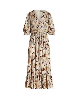 Ralph Lauren FLORAL PLEATED SATIN DRESS