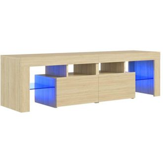 vidaXL Meuble tv avec lumi&egrave;res led Ch&ecirc;ne sonoma 140x36,5x40 cm Vidaxl