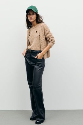 Gerard Darel Pantalon flare en cuir - CYNTHIA - Noir