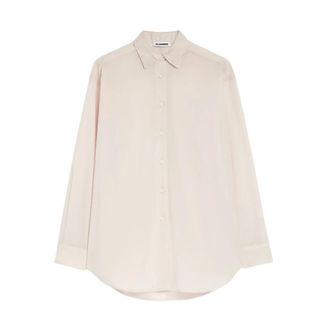 Jil Sander Baumwoll-Musselin-Hemd mit Stickerei - - Blouses & Shirts - Damen - Rosa - S