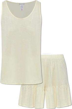 Hanro Femme, V&ecirc;tements de nuit et de d&eacute;tente, Jaune, Taille: 42 FR Isabella Pajama Set