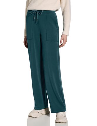 Cecil Damen B378556 Wide Leg Hose, Petrol Green, XXL / 30L EU