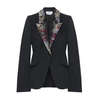Alexander McQueen Jacke mit besticktem Revers - - Jackets - Damen - Schwarzk - M