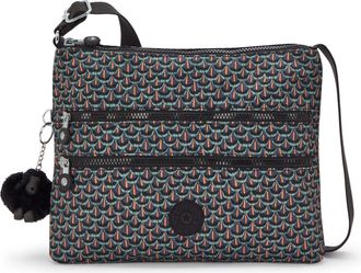 Kipling ALVAR Mittelgroße Umhängetasche, Geo Feather (Schwarz)