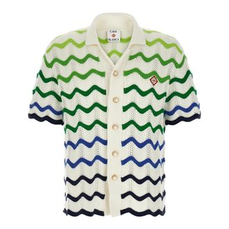 Casablanca Gradient Wave Crochet Shirt - - Shirts - Herren - Mehrfarbig - M