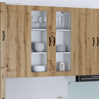 vidaXL vidaXL Meuble mural de cuisine Lucca Ch&ecirc;ne artisanal 80 x 31 x 100 cm