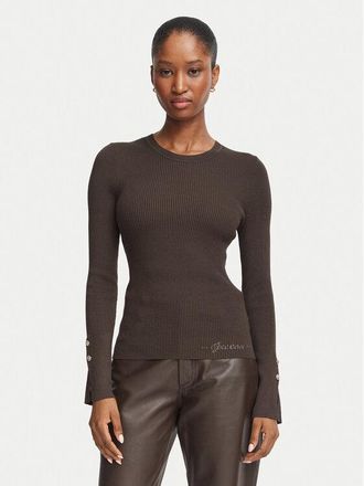 Guess Bluse W6YR09 Z0948 Dunkelbraun Slim Fit