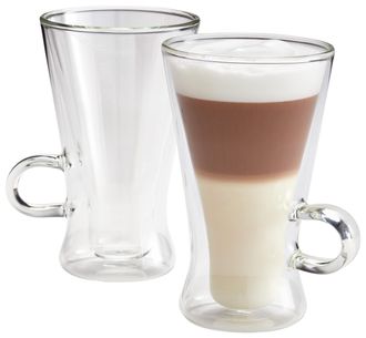 Judge Duo Grande Doppelwandige Kaffeegl&auml;ser mit Henkel, 2er-Set, 320 ml - Vakuumisolierte Latte Macchiato Gl&auml;ser, Kaffee Gl&auml;ser Set, Hitzebest&auml;ndig