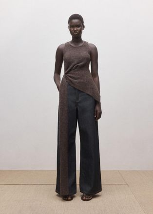 Mango Jean wideleg taille basse rinse wash bleu - Femme - 32 - MANGO