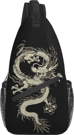 AOOEDM Umhängetasche mit Drachenmuster, lässige Umhängetasche, Rucksack, Brust, Tagesrucksack für Reisen, Sport, Wandern, Fitnessstudio