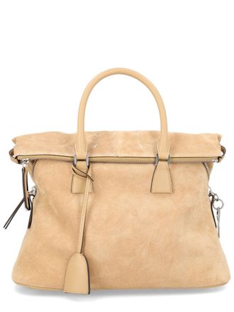 Maison Margiela Unisex 5ac Medium Leather Handbag Beige Handbags Hand Bags