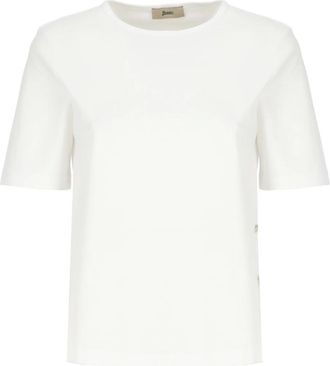 Herno Femme, Tops, Blanc, Taille: 36 FR T-shirt en coton