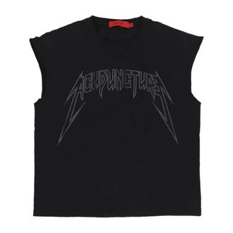 Acupuncture Acupuncture - D&eacute;bardeur sans manches &agrave; clous m&eacute;talliques - Homme - Tops - Noir - Taille: M