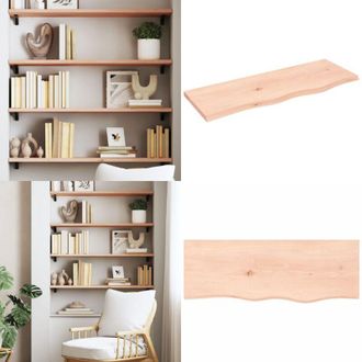 vidaXL Wandregal 80x30x2 cm Massivholz Eiche Unbehandelt - Wandregal - Wandregale - Home & Living