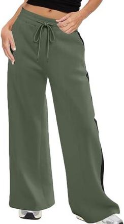 Generic Pantalon de jogging baggy pour femme - Taille haute - Pantalon de loisirs - Jambes longues et larges - Pantalon de surv&ecirc;tement - En tissu l&eacute;ger - Conf