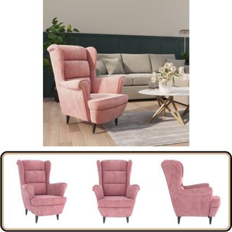 vidaXL Sessel Rosa Samt - Samtsessel - Rosa Sessel - Lounge Sessel - Wohnzimmersessel - Gemütlicher Sessel