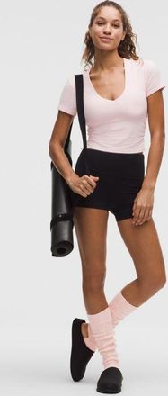 lululemon Jambi&egrave;res maille torsad&eacute;e en laine m&eacute;lang&eacute;e pour Femmes - Rose - Taille L/XL