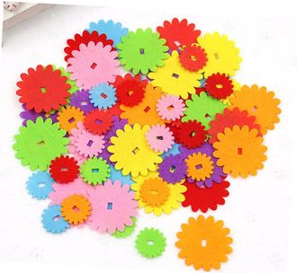 BESTONZON 5 S&auml;tze DIY liefert Blumenverzierung Filzblumen selber machen Filzblumen zum Basteln kinder deko bastelset blumen aufkleber kinder gestanzte Filzblume