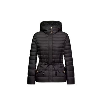 Moncler Femme, Vestes, Noir, Taille: 40 FR Doudoune Courte &agrave; Capuche Raies