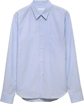 Prada Gestreiftes Baumwollhemd - - Shirts - Herren - Blau - M