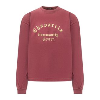 Willy Chavarria Community Center Langarm-T-Shirt - - Sweatshirts & Hoodies - Herren - Rot - L