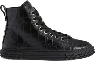 Giuseppe Zanotti baskets Blabber à effet peau de crocodile - Noir