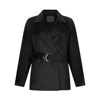 Liu Jo Wollmantel mit G&uuml;rtel - - Coats - Damen - Schwarzk - M
