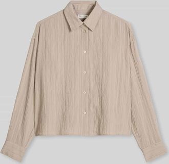 Marc O'Polo Cropped Langarmbluse mit Crinkle-Struktur