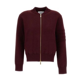 Thom Browne Ottoman Milano Stitch 4-Bar Bomber Cardigan - - Jackets - Damen - Rot - S