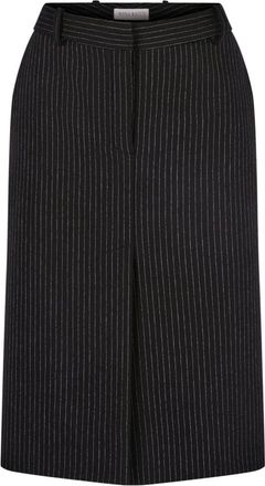Nina Ricci Femme, Jupes, Noir, Taille: 36 FR Jupe midi en laine vierge &agrave; rayures