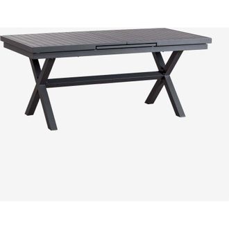 Sklum Sklum - Ausziehbarer rechteckiger Esstisch Karena aus Aluminium Grau Graphit 180 - 240 x 90 cm