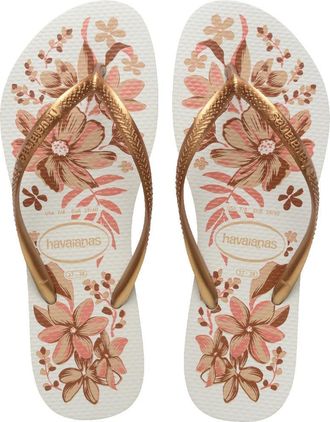Havaianas Damen HAV. Slim Organic Flip-Flop, Wei&szlig; goldfarben, 33/34