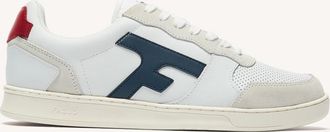 Faguo Baskets blanc et bleu marine cuir et su&egrave;de - HAZEL