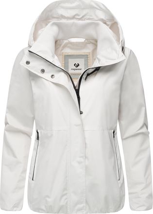 Ragwear Damen leichte Übergangsjacke wasserdichte und atmungsaktive Herbstjacke kurz mit Kapuze Sunniva Light YOUMODO Off White Gr. XXL
