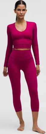 lululemon Align Crop Leggings mit hohem Bund f&uuml;r Frauen - 58 cm - Gr&ouml;&szlig;e 10 in Berry Rumble