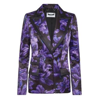 Philipp Plein Duchesse Blazer mit Blumenmuster - - Jackets - Damen - Schwarzk - S