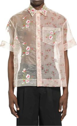 Simone Rocha Homme, Chemises, Multicolore, Taille: S Sheer Patchwork Boxy Shirt