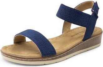 Dream Pairs Sandales à Semelles Compensées Décontractées pour Femme Elégantes Sandale dété Légère,Size 40.5,Marine,DWUMFS2525