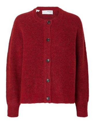 Selected Cardigan Manches Longues Equestrian Red M Equestrian Red M